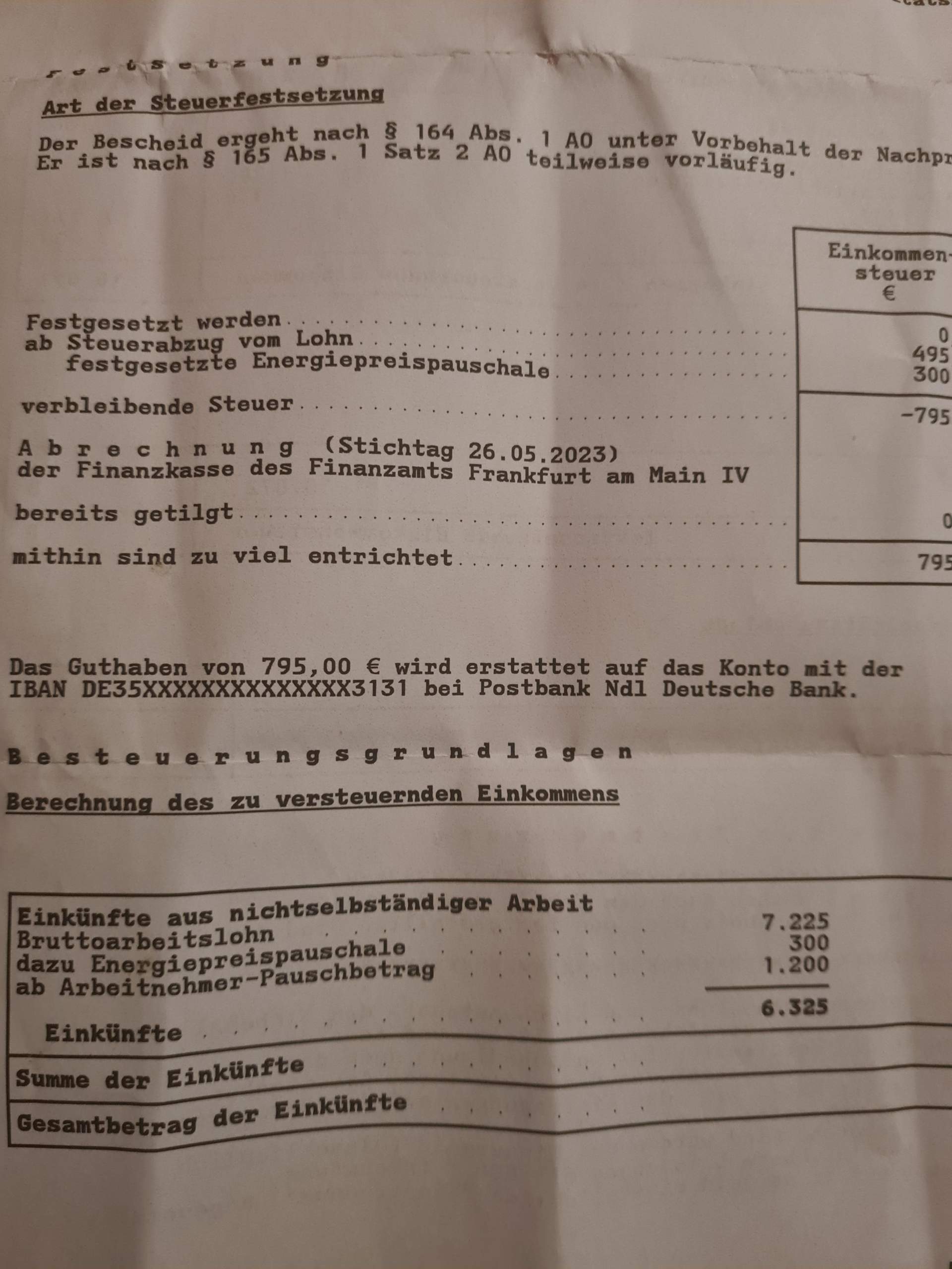 Steuerbescheid richtig deuten warum steht dort minus 10.072 ...